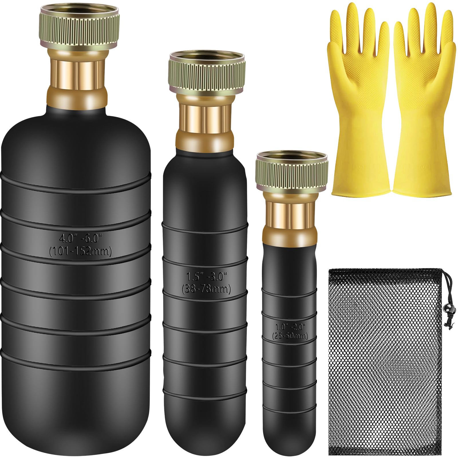 Snapklik.com : 3PCS Drain Bladder Kit,Drain Cleaning Bladder Fits 1 To ...
