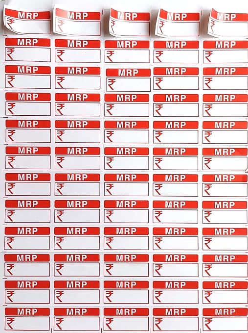 MRP Sticker Labels | MRP tag Small Size 37 X 20 mm | MRP Pricing Self ...