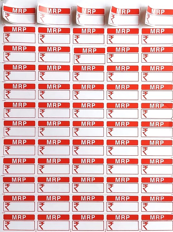 MRP Sticker Labels | MRP tag Small Size 37 X 20 mm | MRP Pricing Self ...