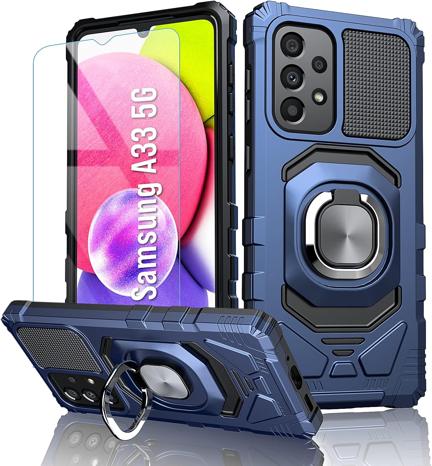 Amazon.com: for Samsung Galaxy A33 5G Case: with Tempered Screen ...