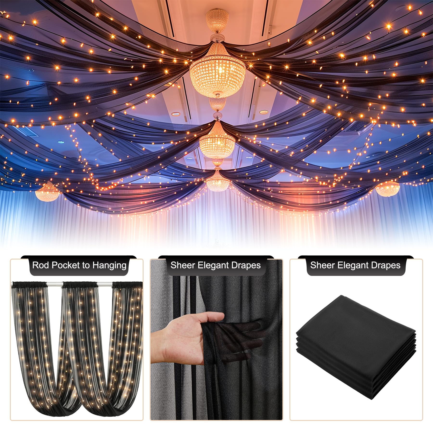 Chain Light Ceiling Drape Large Modern Crystal Chandelier For