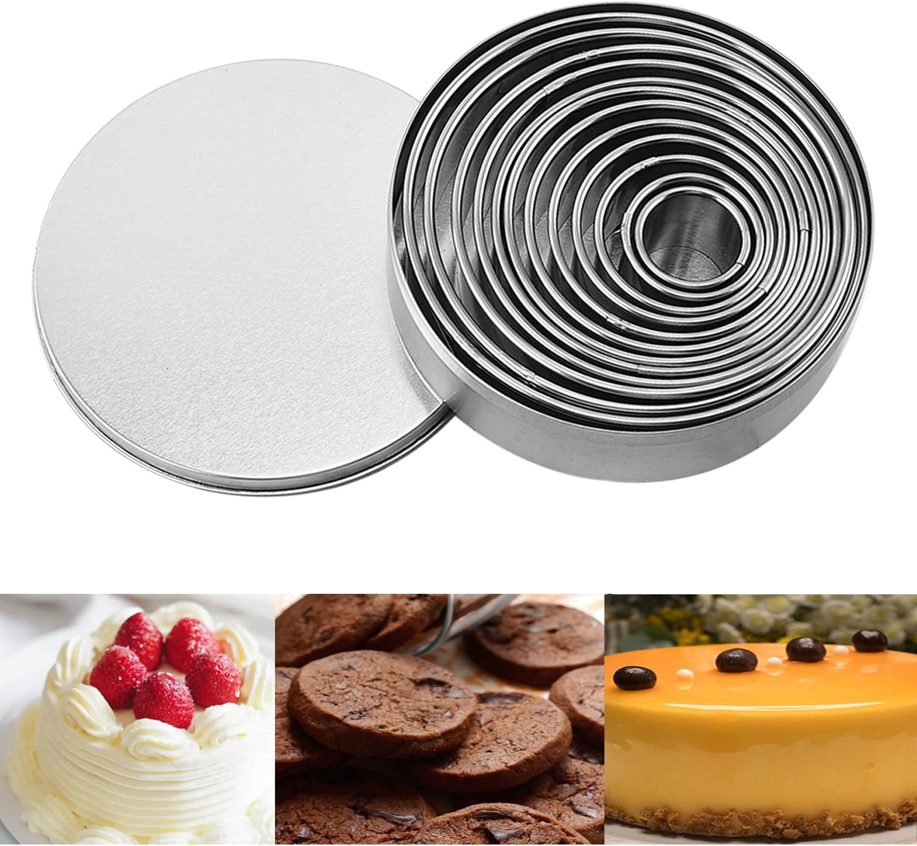 Amazon.com: Xoutuo Round Cookie Cutter Set - 12 Piece Metal Circle ...