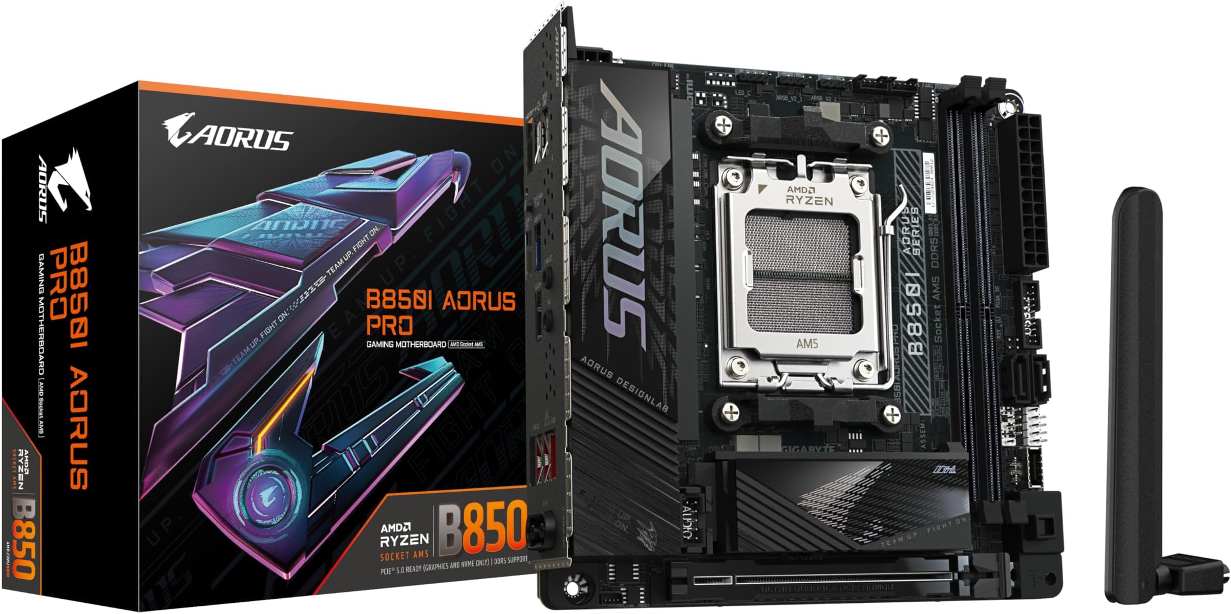 GIGABYTE B850I AORUS PRO Motherboard - Unterstützt AMD Ryzen 9000 Serie CPUs, 8+2+1 Phasen ...