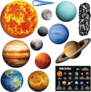 Amazon.com: Crtiin 70 Pcs Giant Magnetic Solar System Planet Magnetic ...