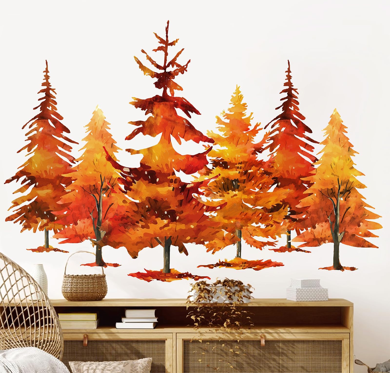 Amazon.com: Maple Leaves Wall Sticker Autumn Wall Decal Falling Leaf ...