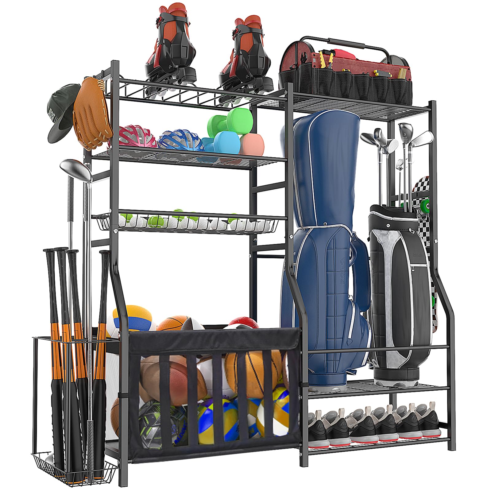 Amazon.com: organizelink Garage Sports Equipment Organizer, Strong Load ...