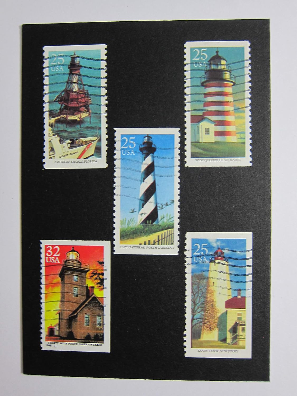 Amazon.com: Light House Framed Postage Stamp Art - 3.5 x 5" Item#F60 ...