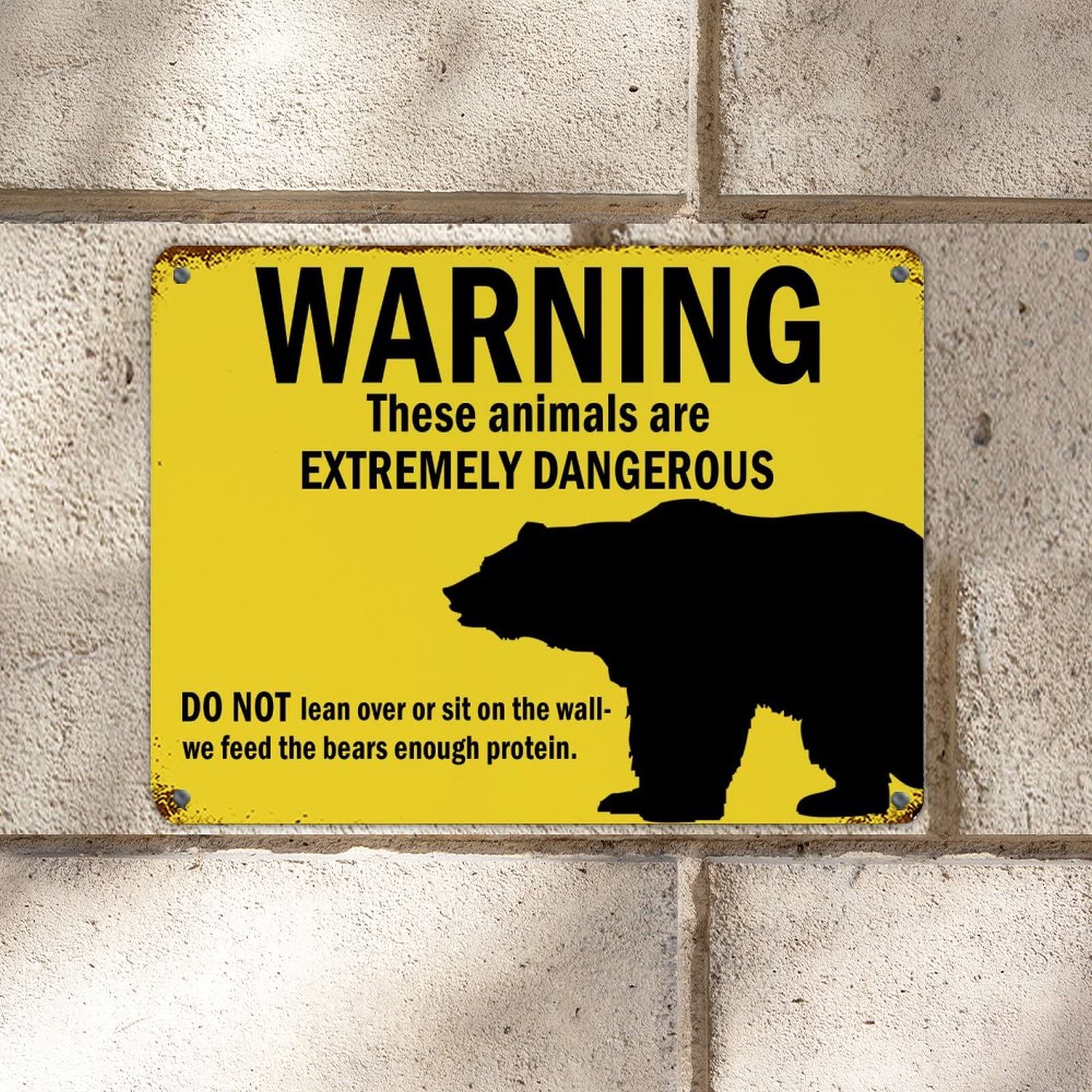 Dangerous Animals Sign 10in X 3in Animals Are Extremely Dangerous