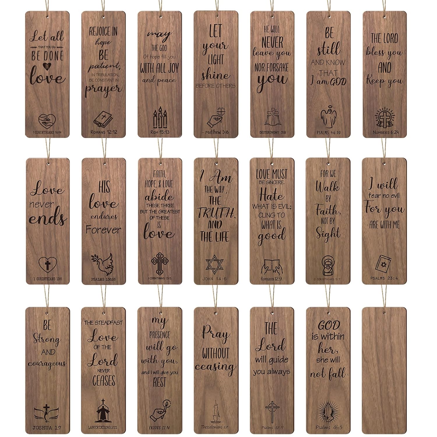 40 Pieces Wooden Christian Bookmarks First Communion Favors Mother's ...