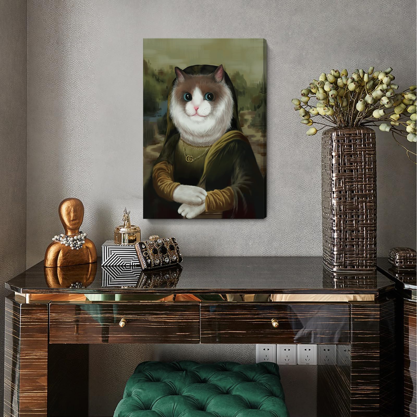 Snapklik.com : Wall Art For Living Room Mona Lisa Animal Cat Poster ...