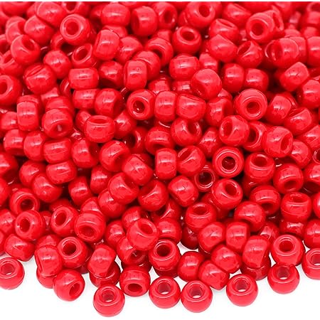 Amazon.com: JOLLY STORE Crafts Red Pony Beads 9x6mm 500pc : Arts ...