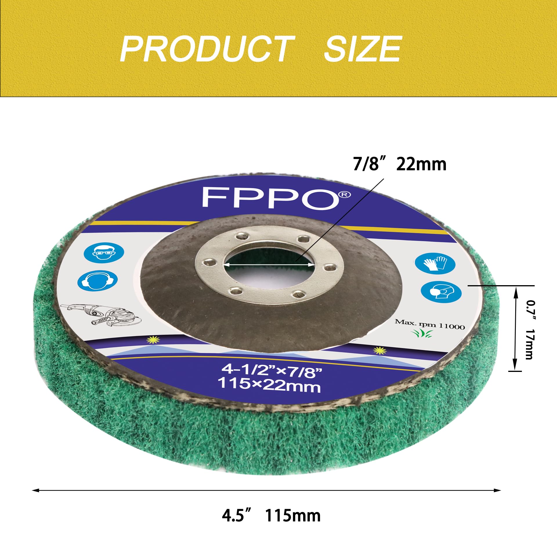 Snapklik.com : FPPO 5Pcs 4.5" X 7/8" Nylon Fiber Flap Disc Polishing ...