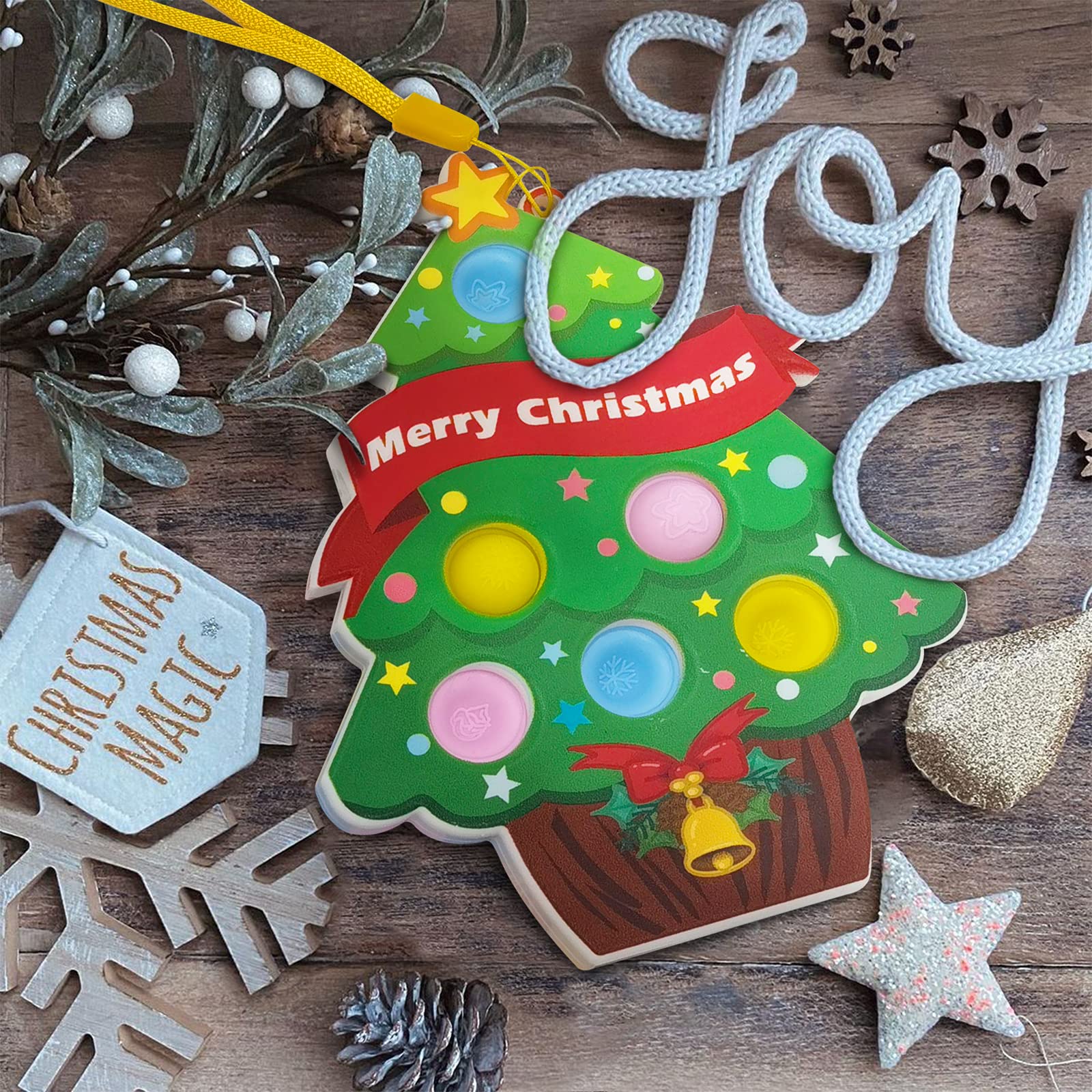 CAMMILE Pop It Hard Shell Pop It Christmas Sensory Toys Santa Claus ...