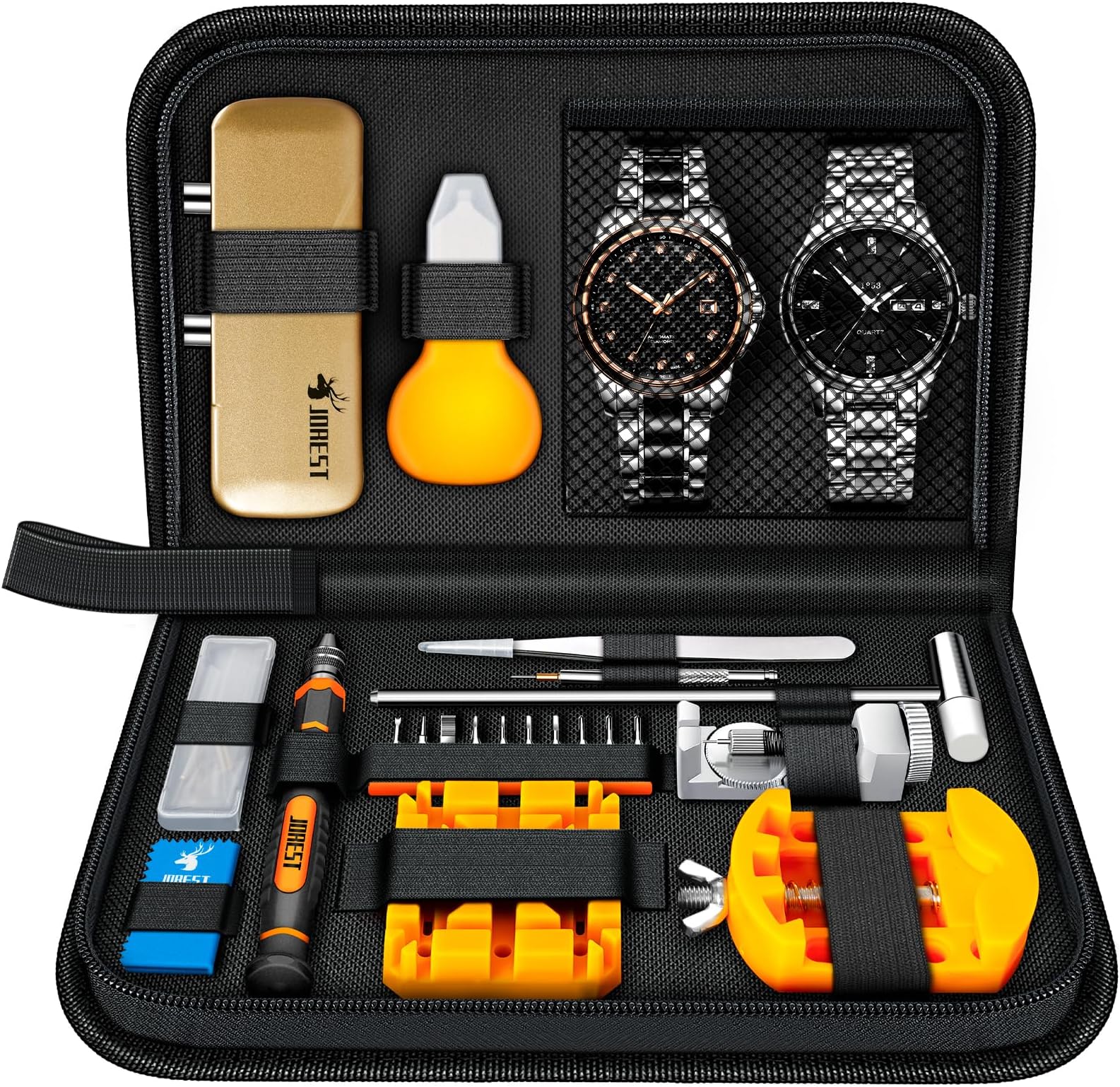 【2024 New】JOREST Watch Repair Tool Kit, Battery Replacement & Strap ...