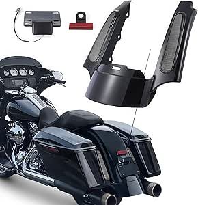 Amazon.com: Bravema Motorcycle Rear Fender Extension Fascia LED Light Kit with Brake/Running ...