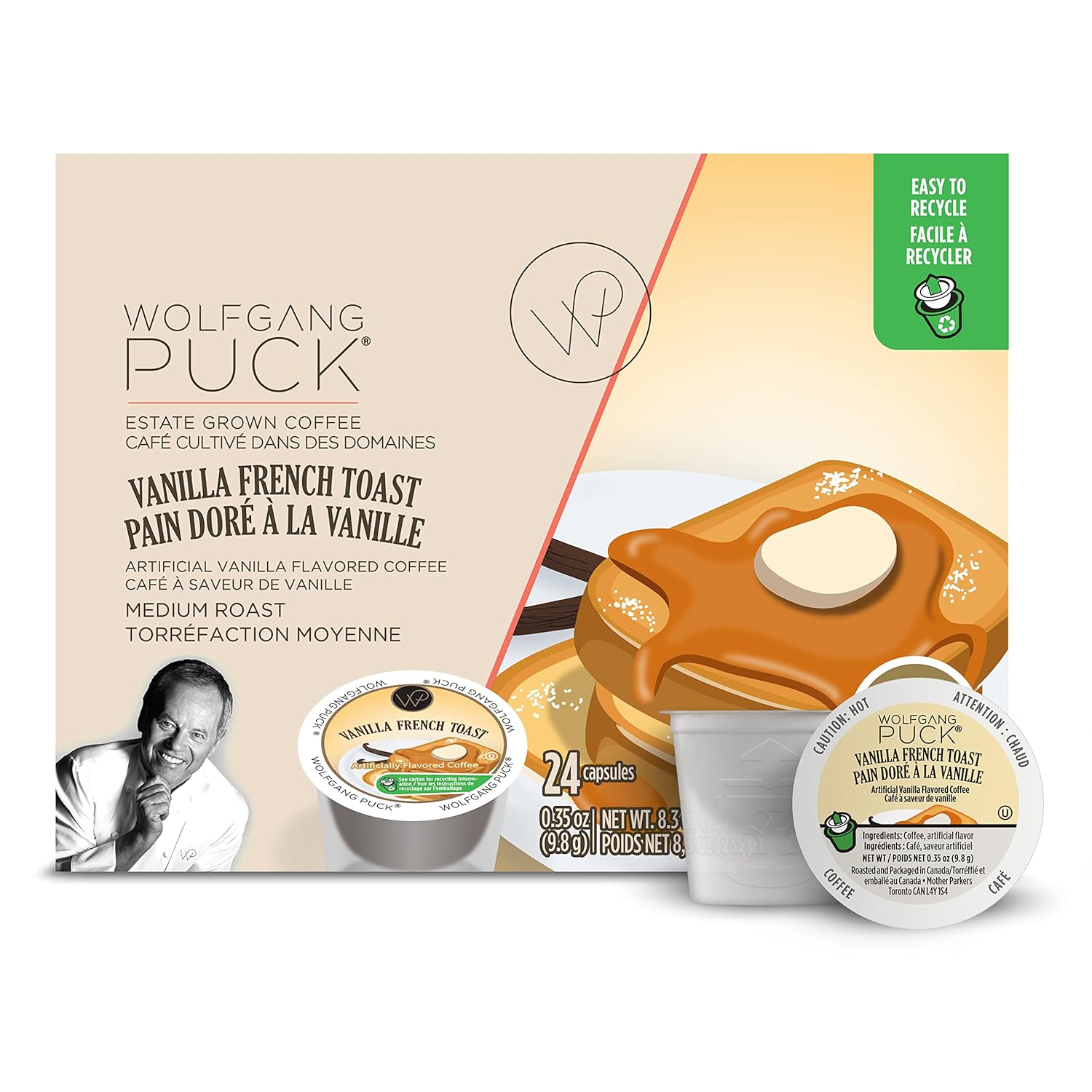 Amazon.com: Wolfgang Puck Coffee Single Serve Capsules, Medium Roast ...
