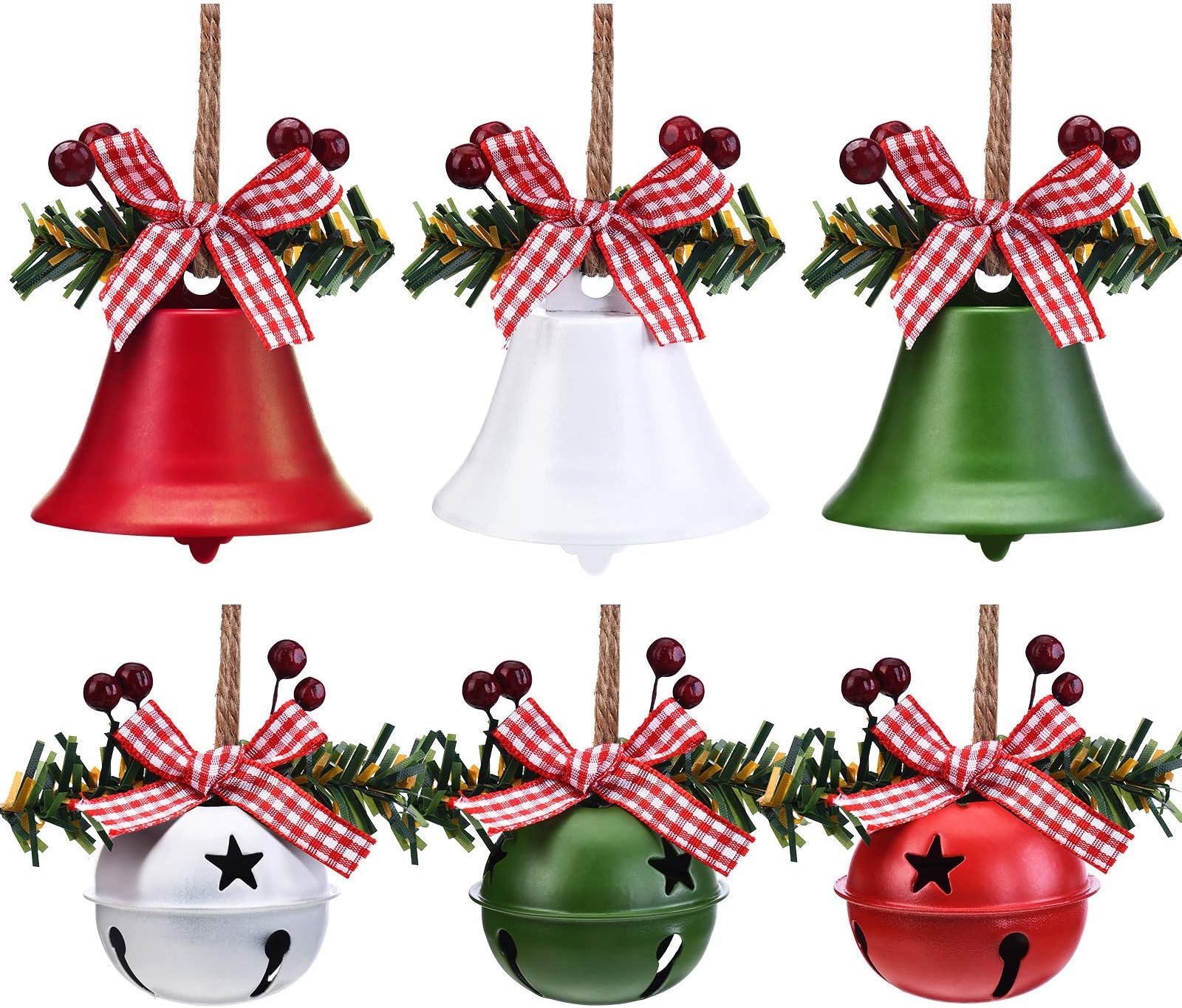 Amazon.com: 16 Pcs Red Christmas Bells Metal Vintage Christmas Bells ...