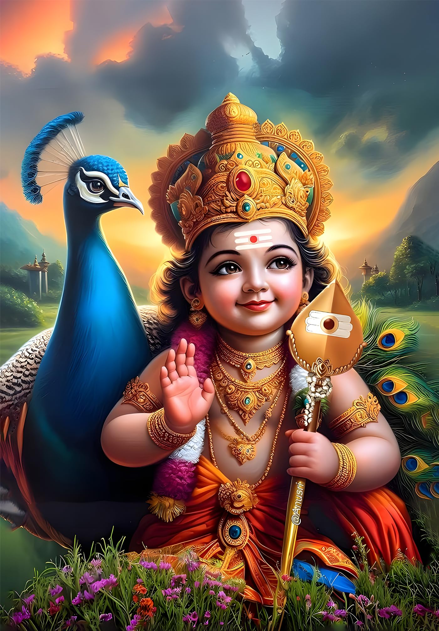Roostaflag Lord Murugan Poster Cute Baby Murugan Poster Murugan Sticker ...