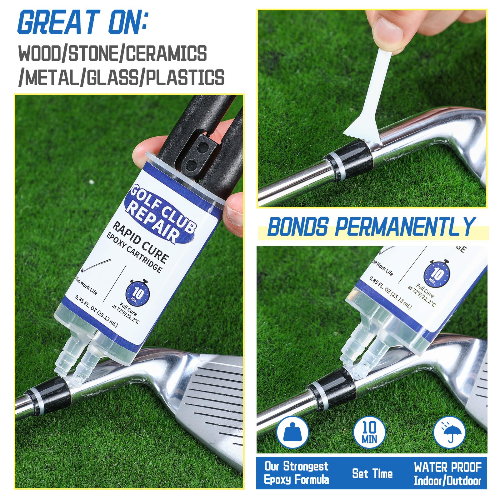 Snapklik.com : 4 Packs Rapid Cure Golf Epoxy Set 10 Min Golf Club ...