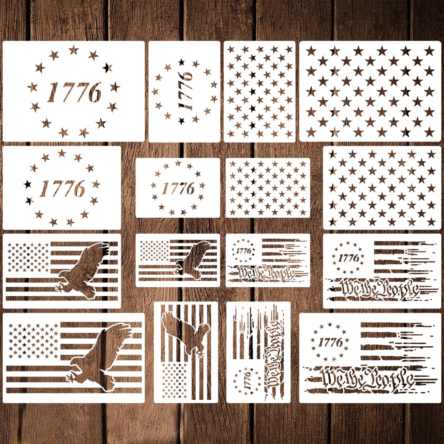 Snapklik.com : American Flag Stencil, 50 Star Stencils 13 Stars 1776 ...