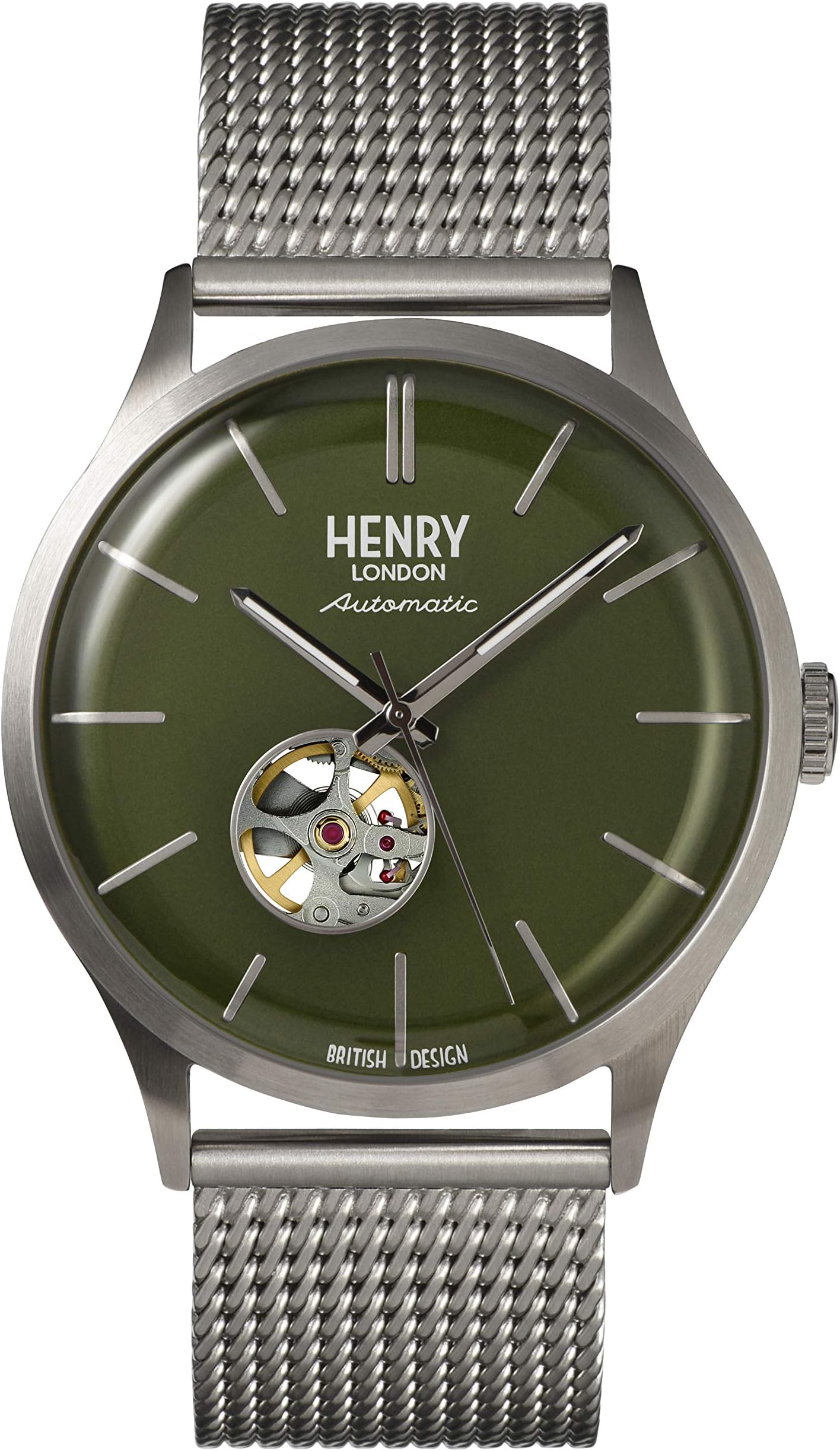Henry London Herren Skeleton Automatik Uhr mit Edelstahl Armband HL42 ...