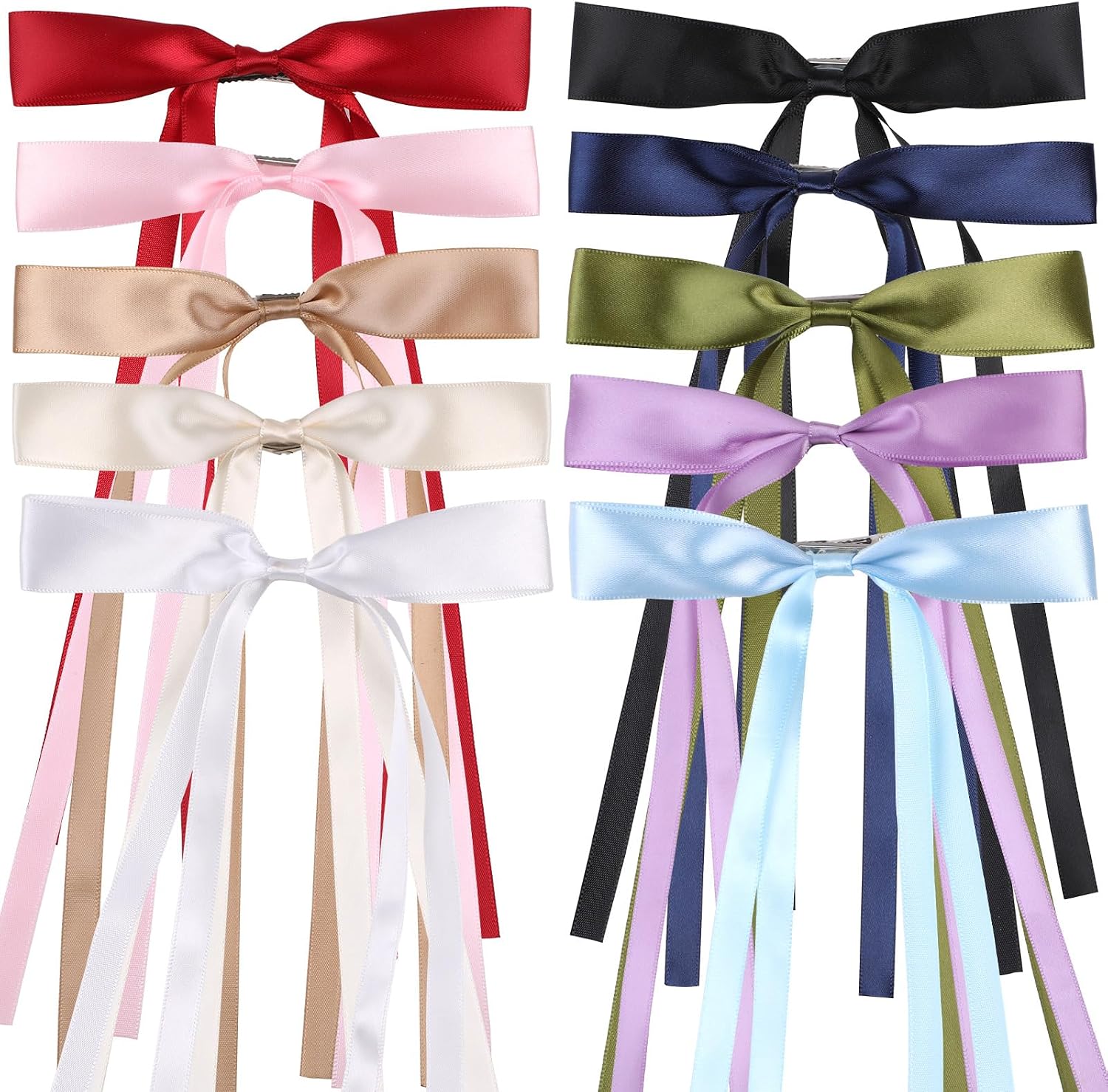 Suppeak Paquete de 10 Lazos Para el Pelo Para Mujer, Lazos de Cinta ...