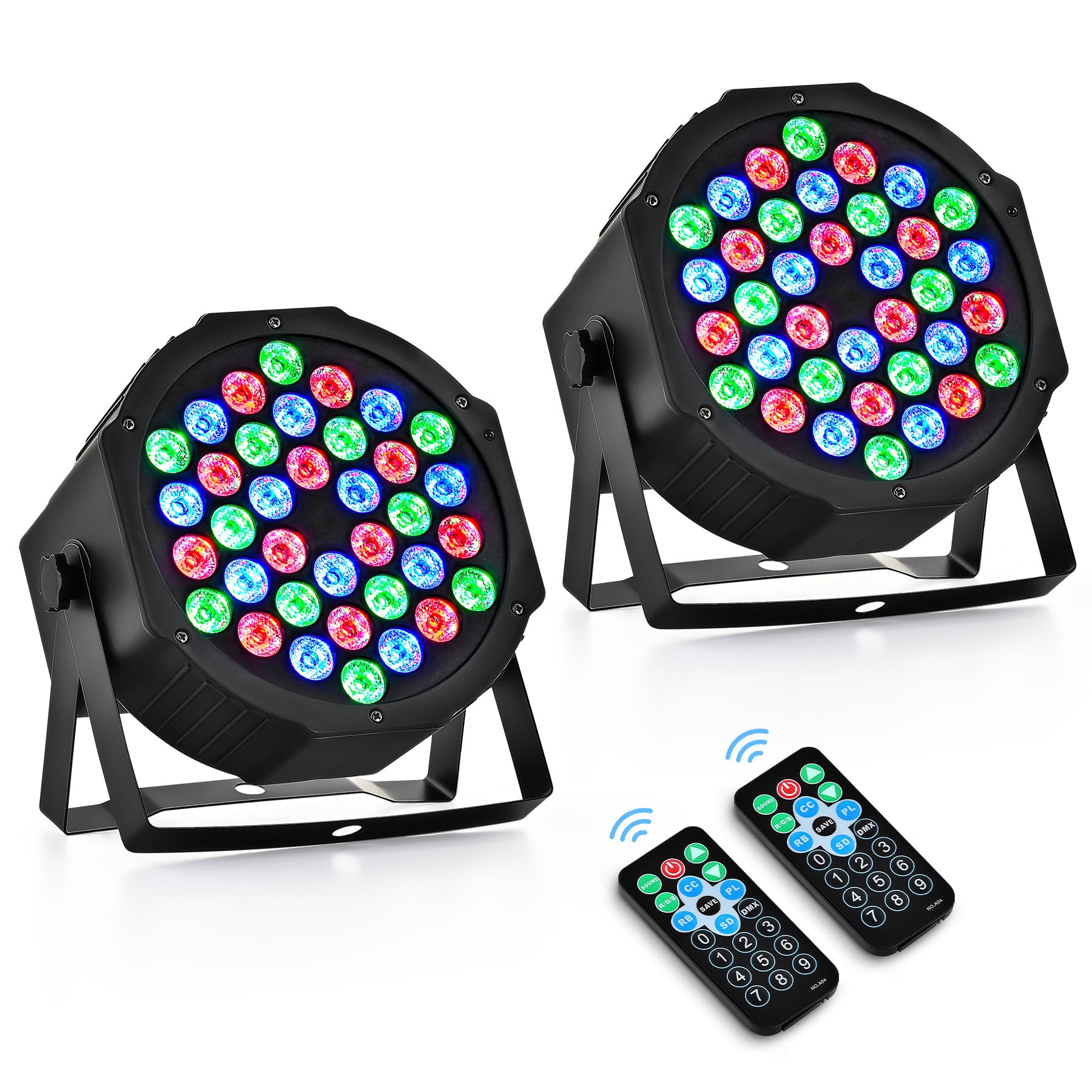CO-Z Stage Lights, 36 LED Par Lights with Remote, DMX Controller ...