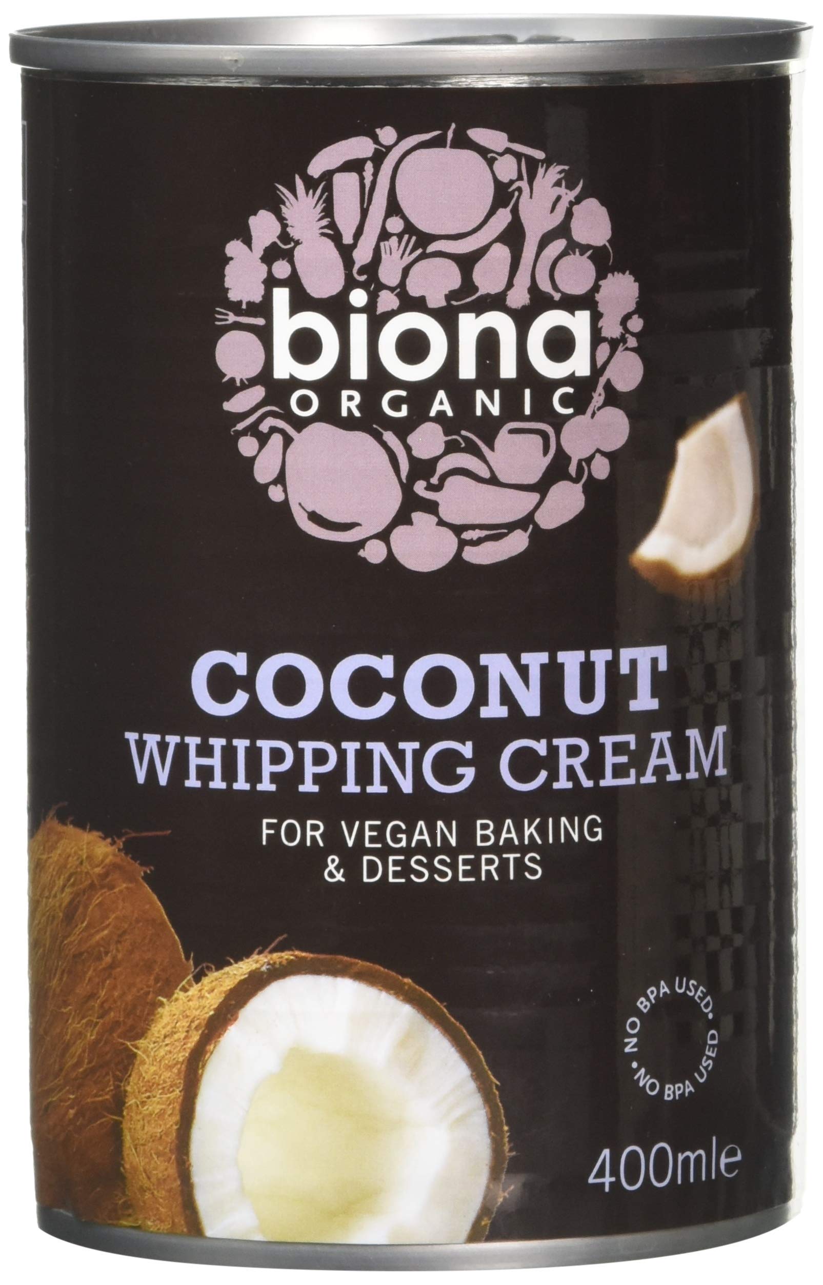 Biona Organic Coconut Whipping Cream 400ml (Pack of 6) : Amazon.co.uk ...