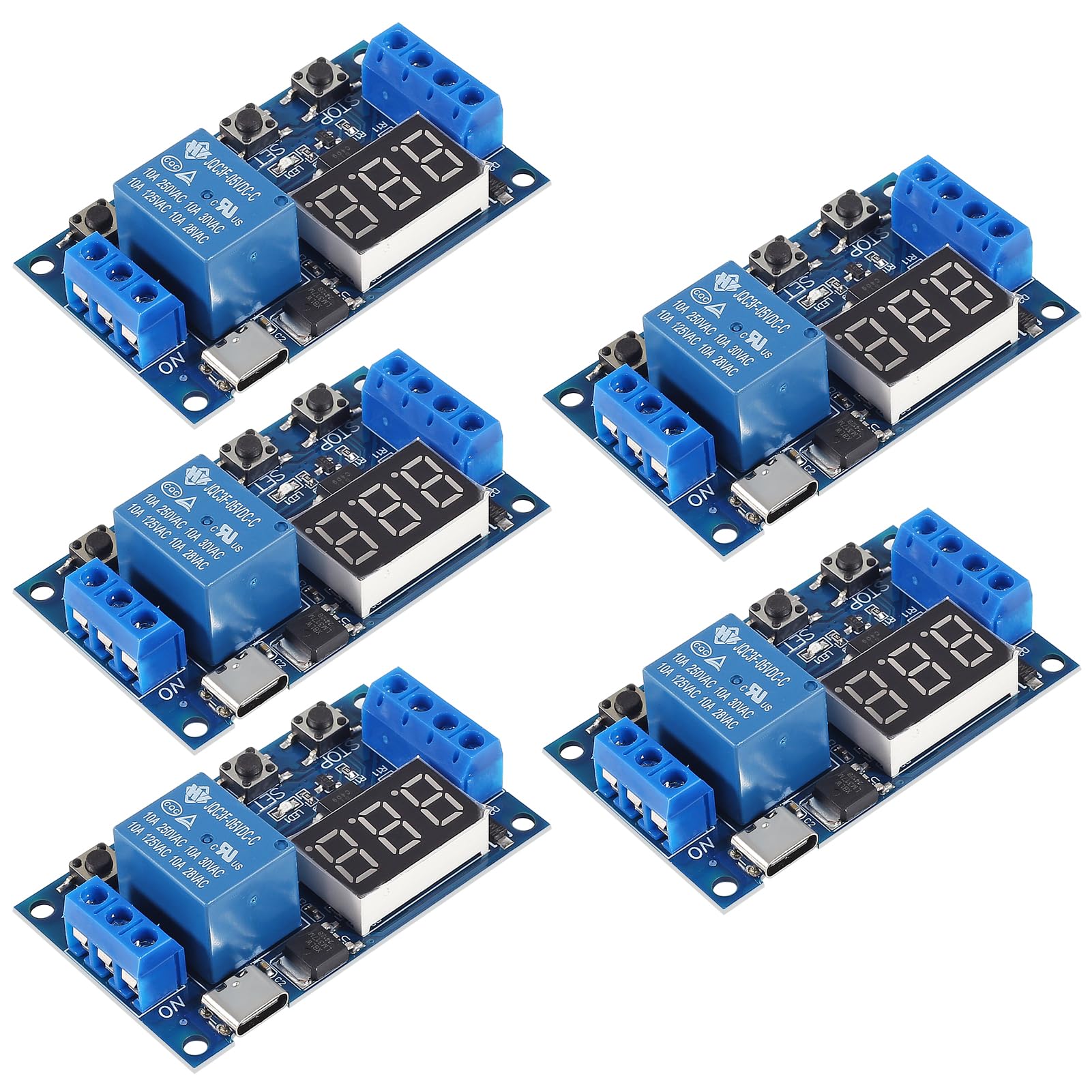 Snapklik.com : ACEIRMC 5pcs 5V Type-C Timer Relay DC 6-30V Programmable Cycle Delay Timer Switch ...