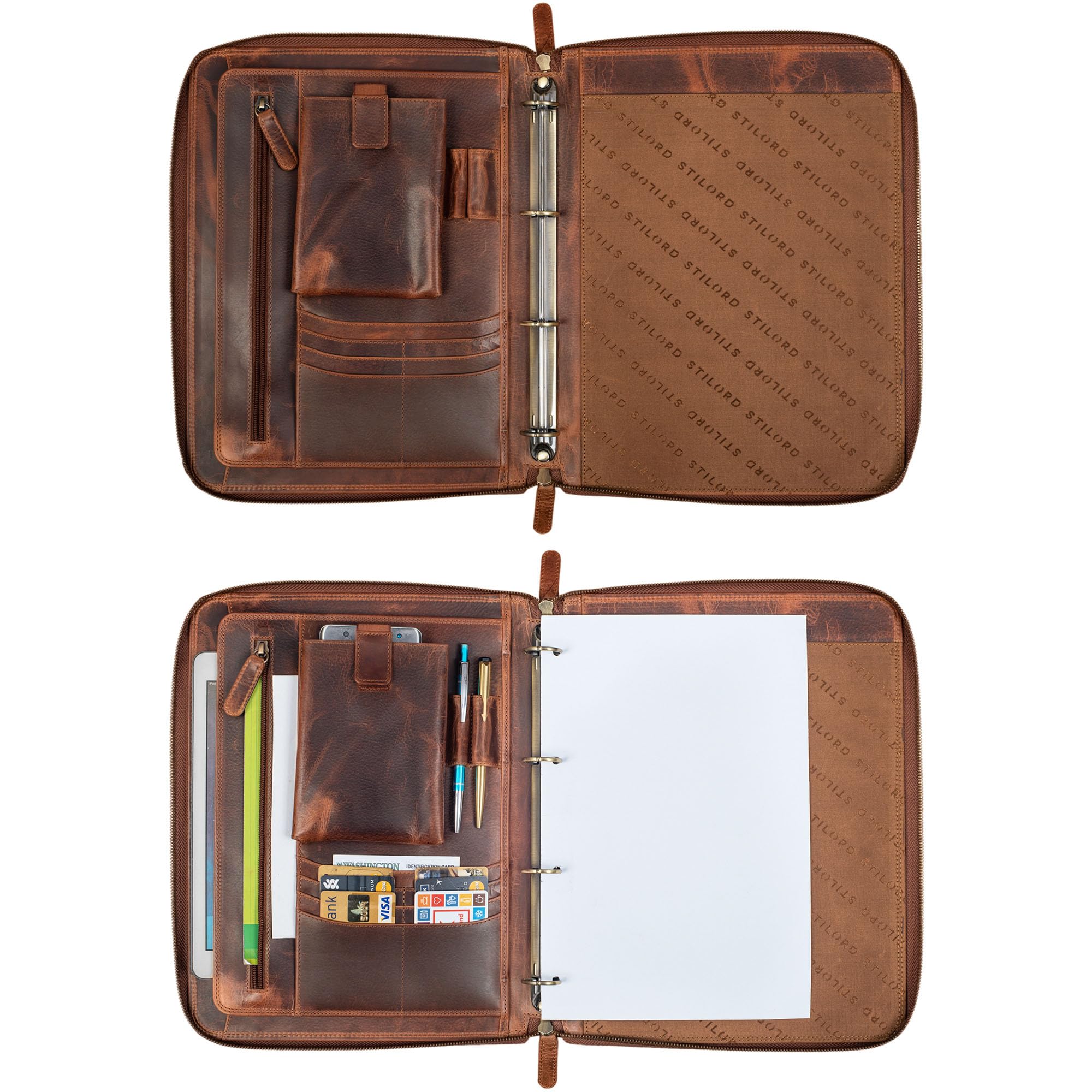 STILORD ‘Colby’ Leather Document Holder A4 Conference Folder Vintage ...