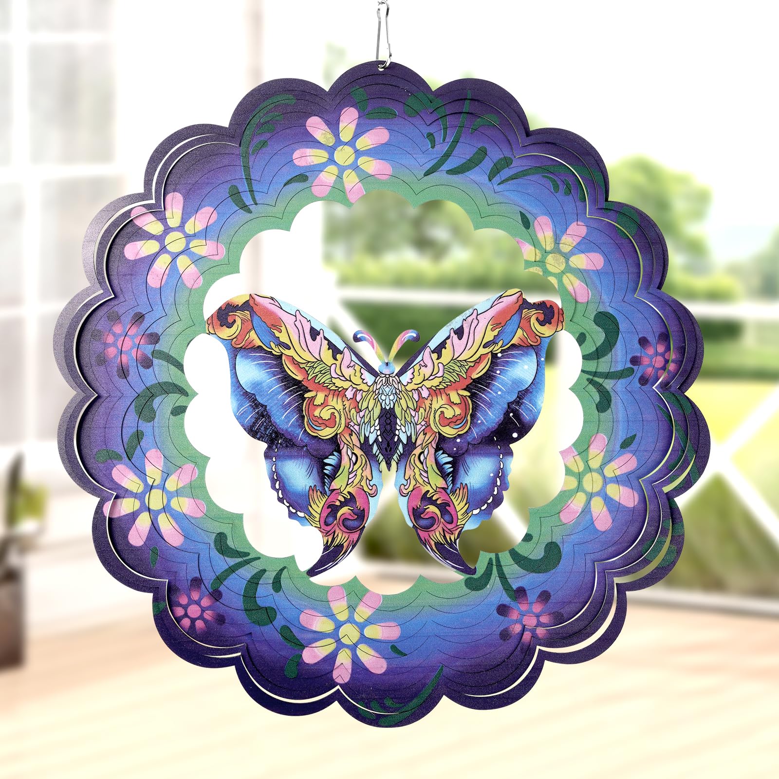 Snapklik.com : Butterfly Hanging Wind Spinners Outdoor,Metal Wind ...