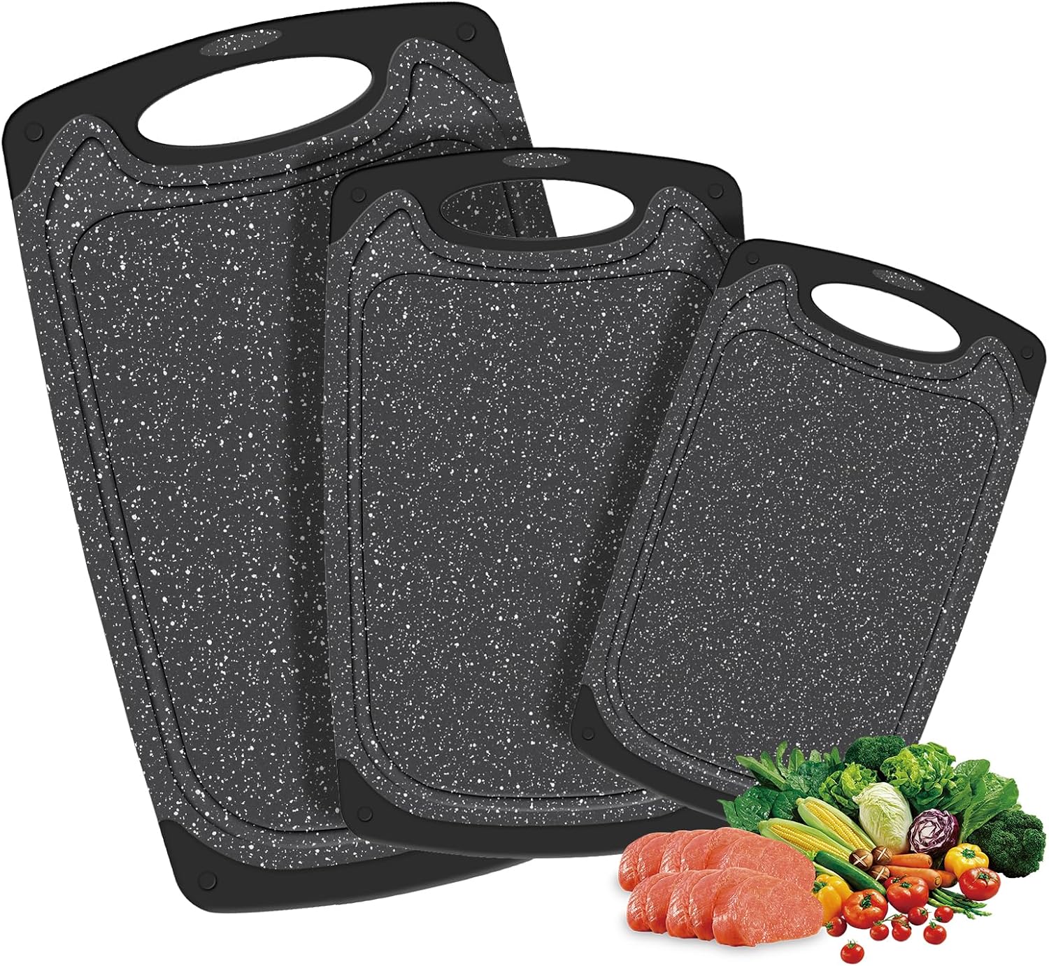 Kitchen Cutting Boards (Set of 3), Dishwasher Safe Kitchen Boards for ...