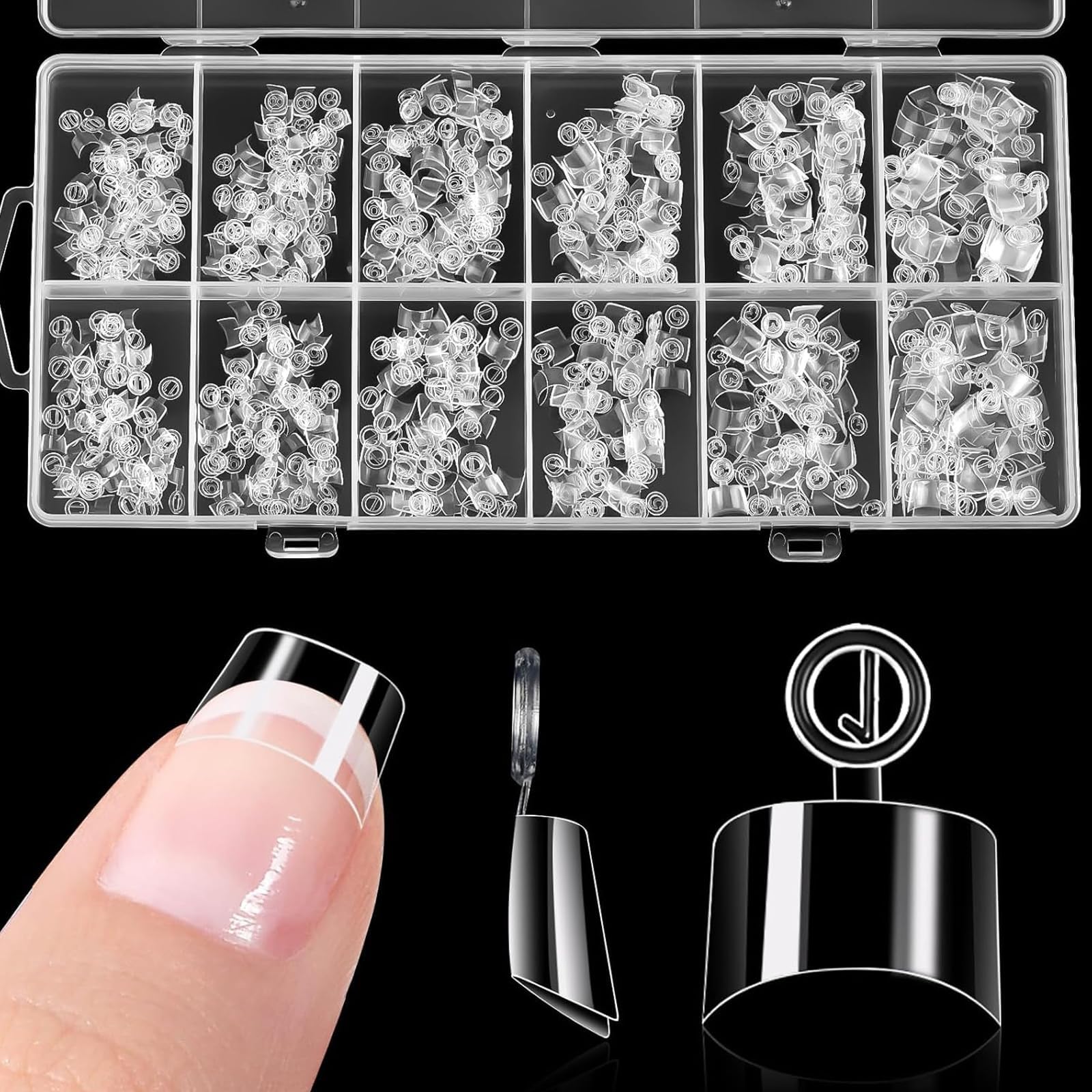 Amazon.com: LoveOurHome 600pc Coffin Fake Nail Tips Clear Press on ...