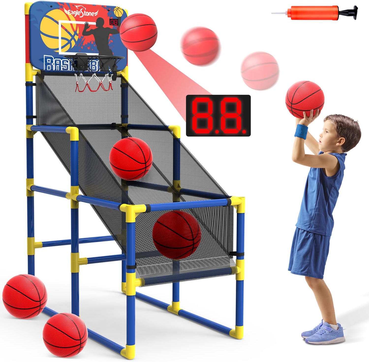 Amazon.com: Kids Basketball Hoop Arcade Game W/Electronic Scoreboard ...
