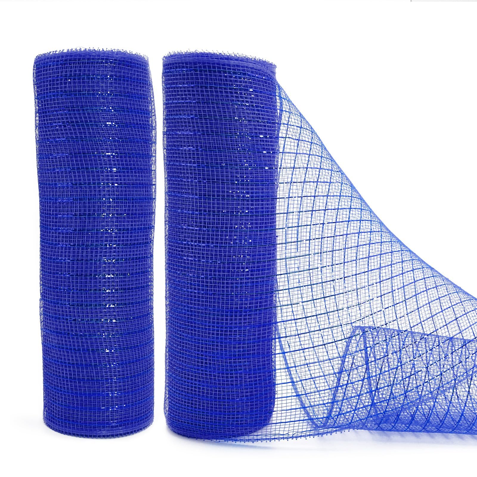Snapklik.com : LEEQE 10 Inch Royal Blue Deco Mesh Ribbon Metallic Foil ...