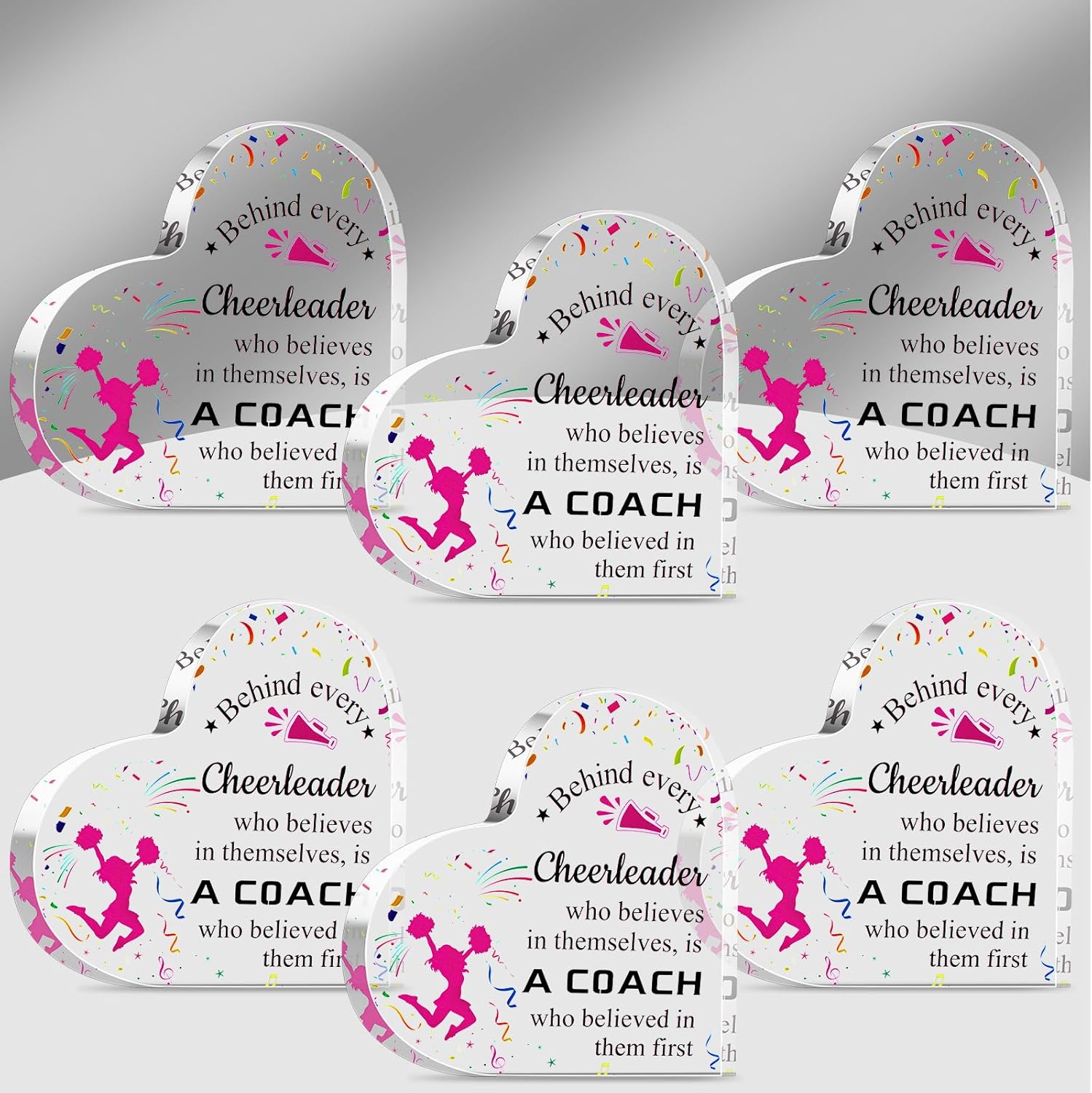 Amazon.com: Tatuo 6 Pcs Cheer Gifts for Coach Acrylic Cheerleading Gift ...