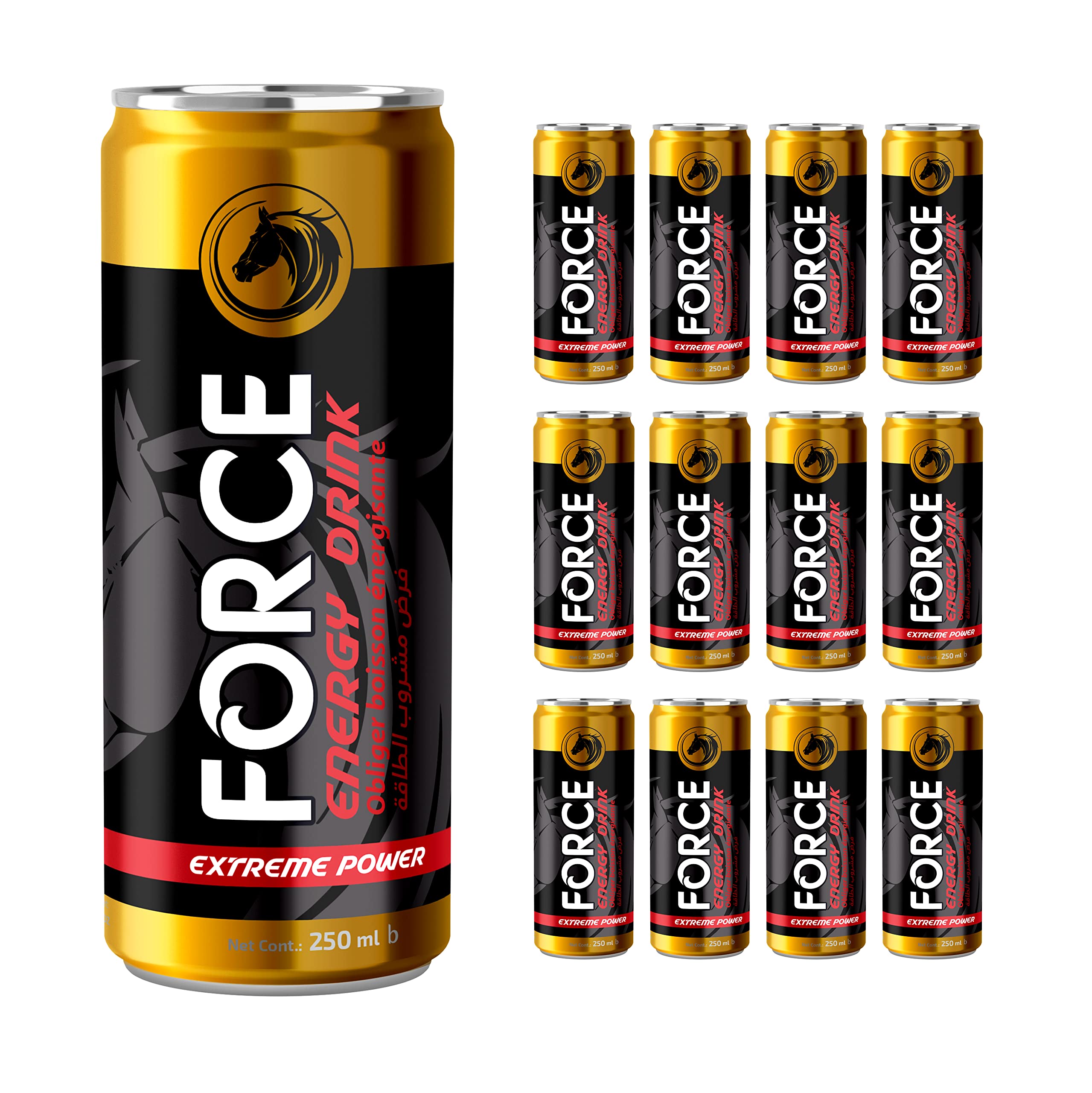 FORCE ENERGY DRINK | 250ml X 12 can | 75mg Caffeine | Vitamin E ...