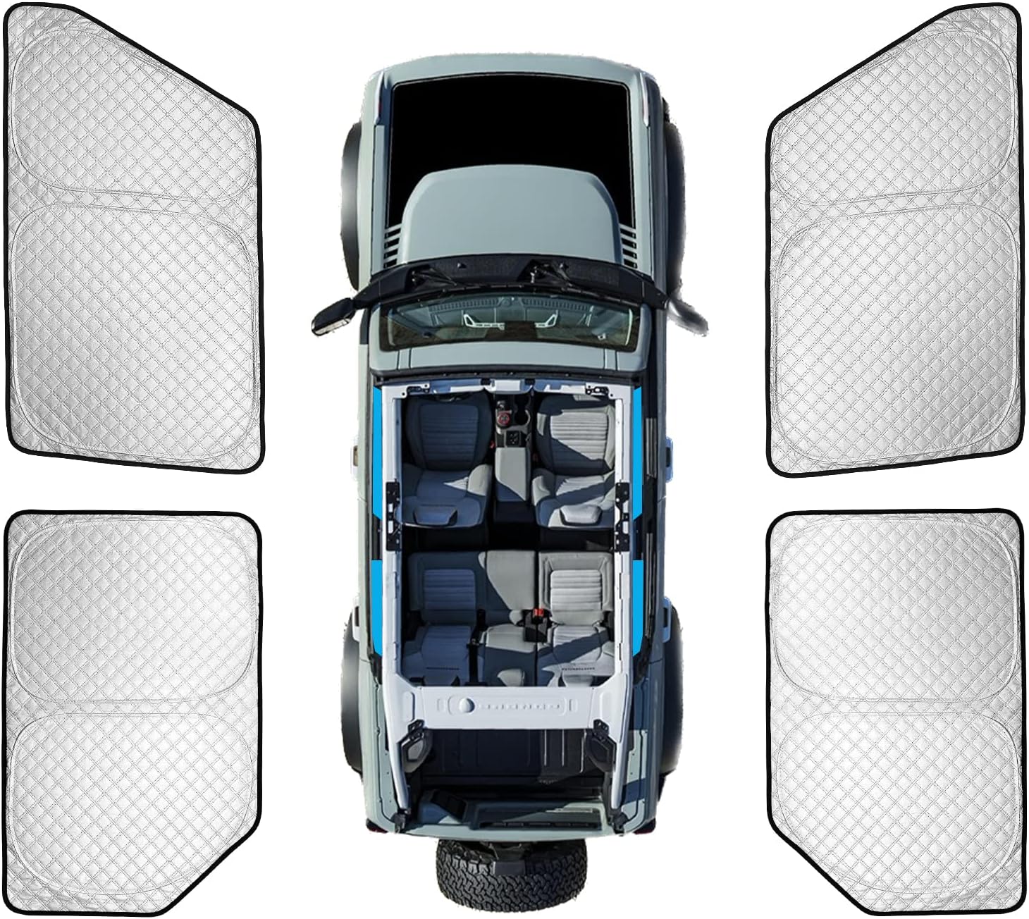 Amazon.com: KMF Windshield Sun Shade Replacement for Ford Bronco 4Door ...