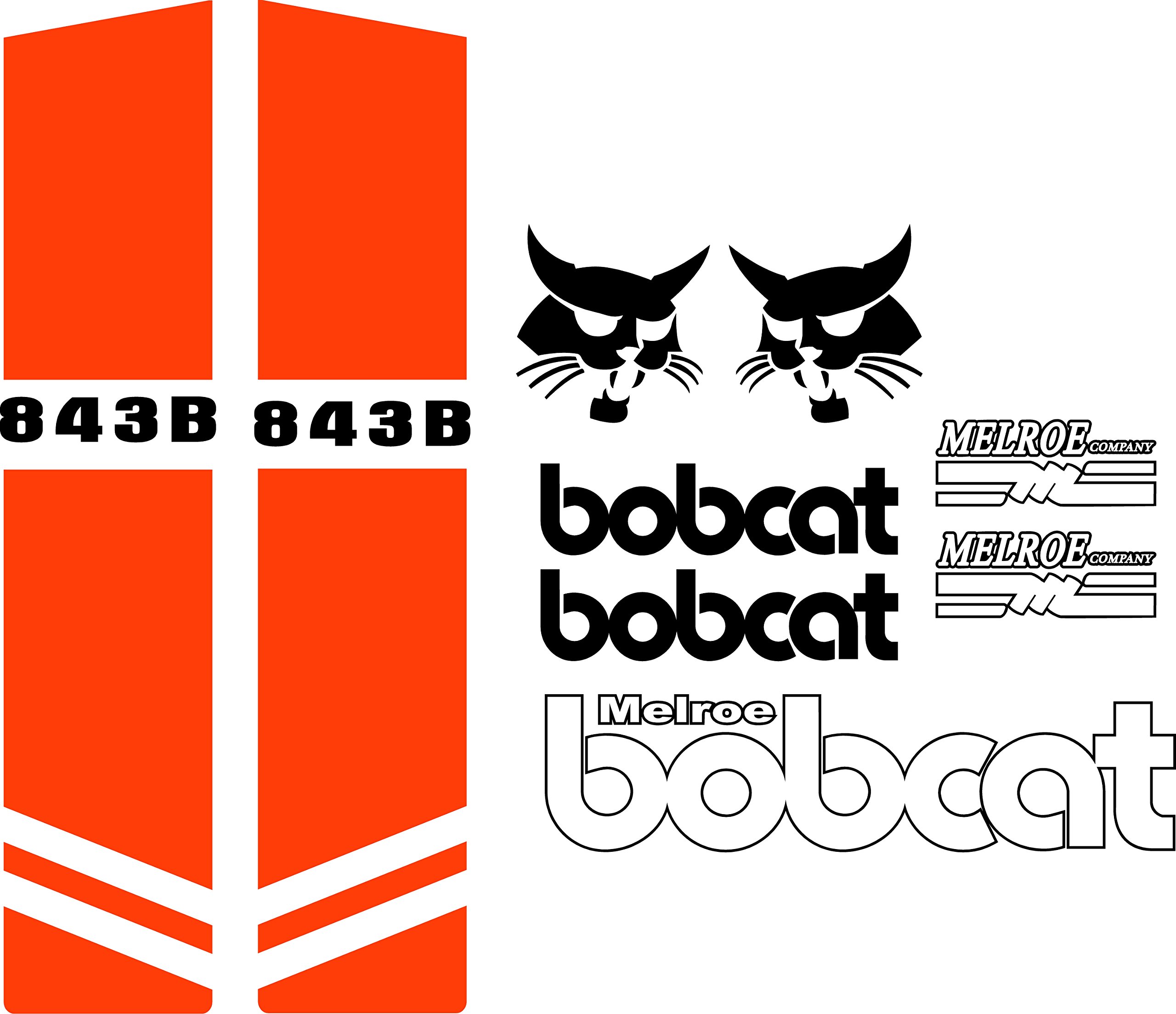 Amazon.com: 843B Style C Decal Sticker kit fits Bobcat : Sports & Outdoors