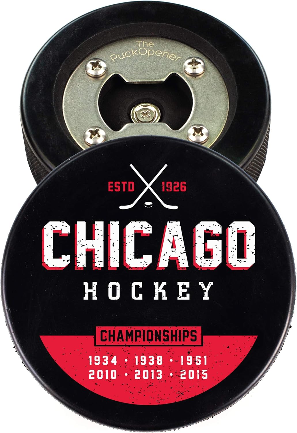 Amazon.com: Chicago Champs Hockey Puck Bottle Opener, The PuckOpener ...