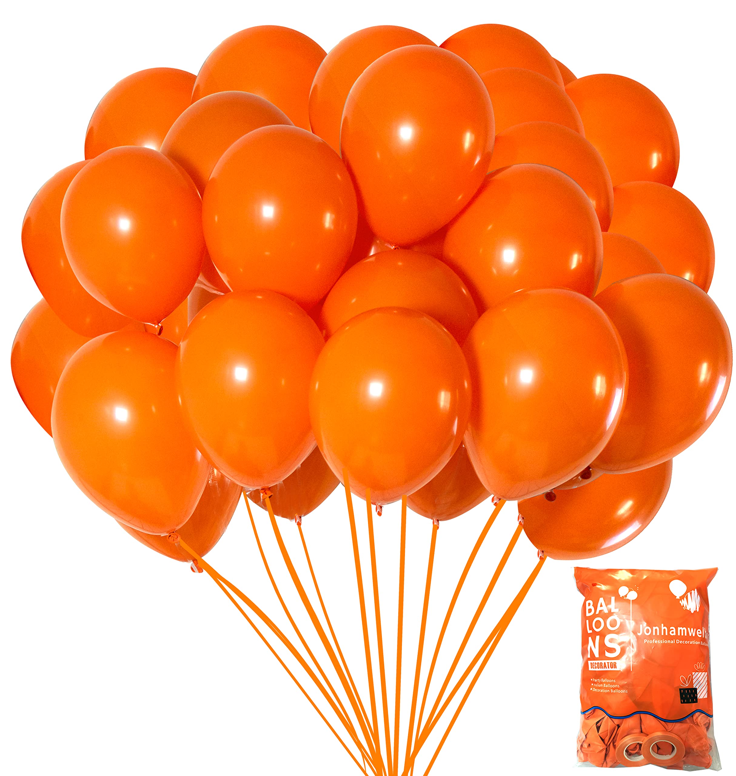 Amazon.com: Jonhamwelbor Orange Balloons 12 inch 100 Pack Orange Latex ...