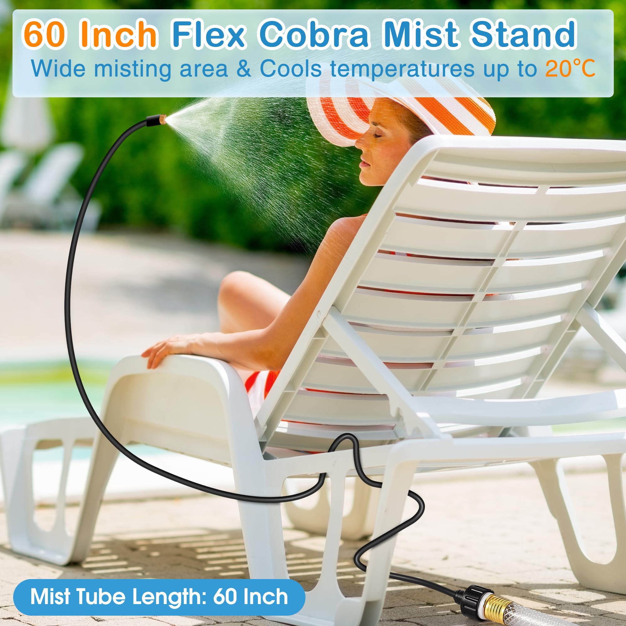 Snapklik.com : Dunkive 60 Inch Hose Mister For Outside Patio, Flexible ...