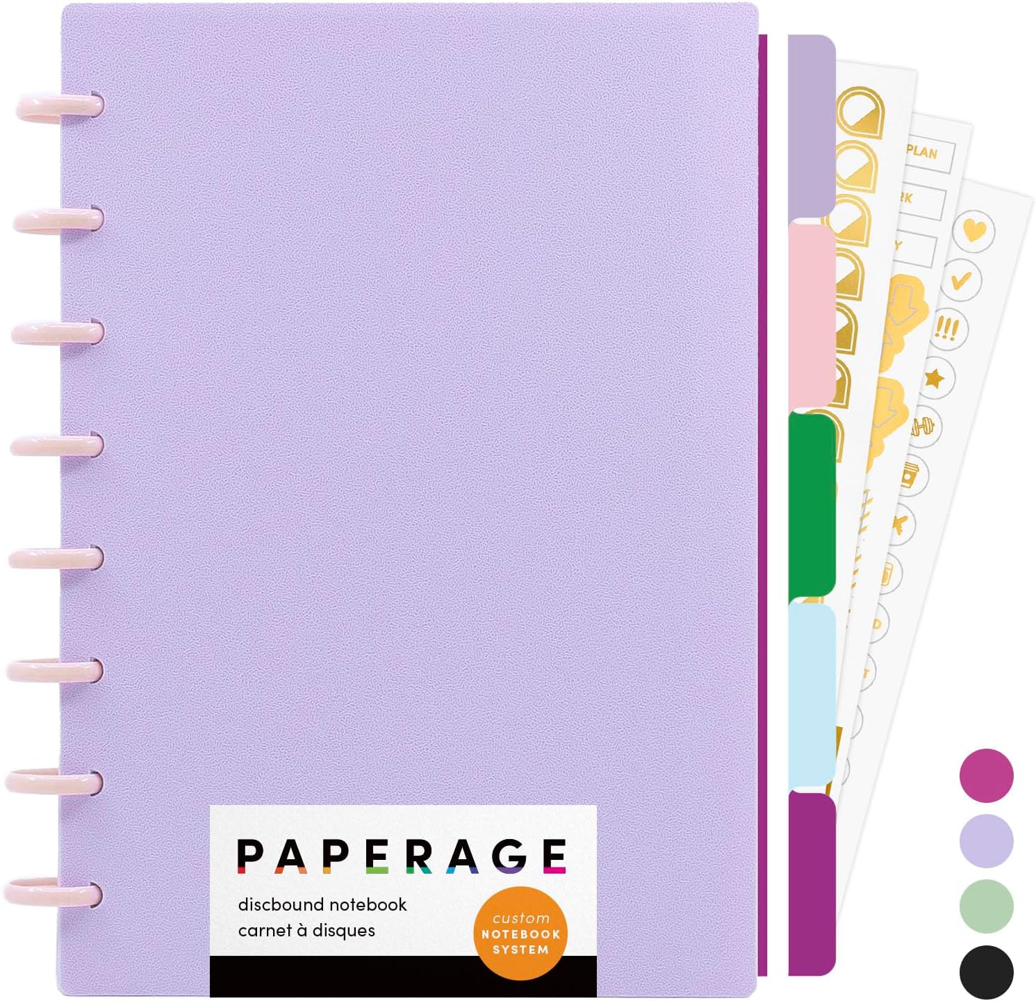 PAPERAGE Customizable Discbound Notebook, 134 Pages, All-In-One, 8-Disc ...
