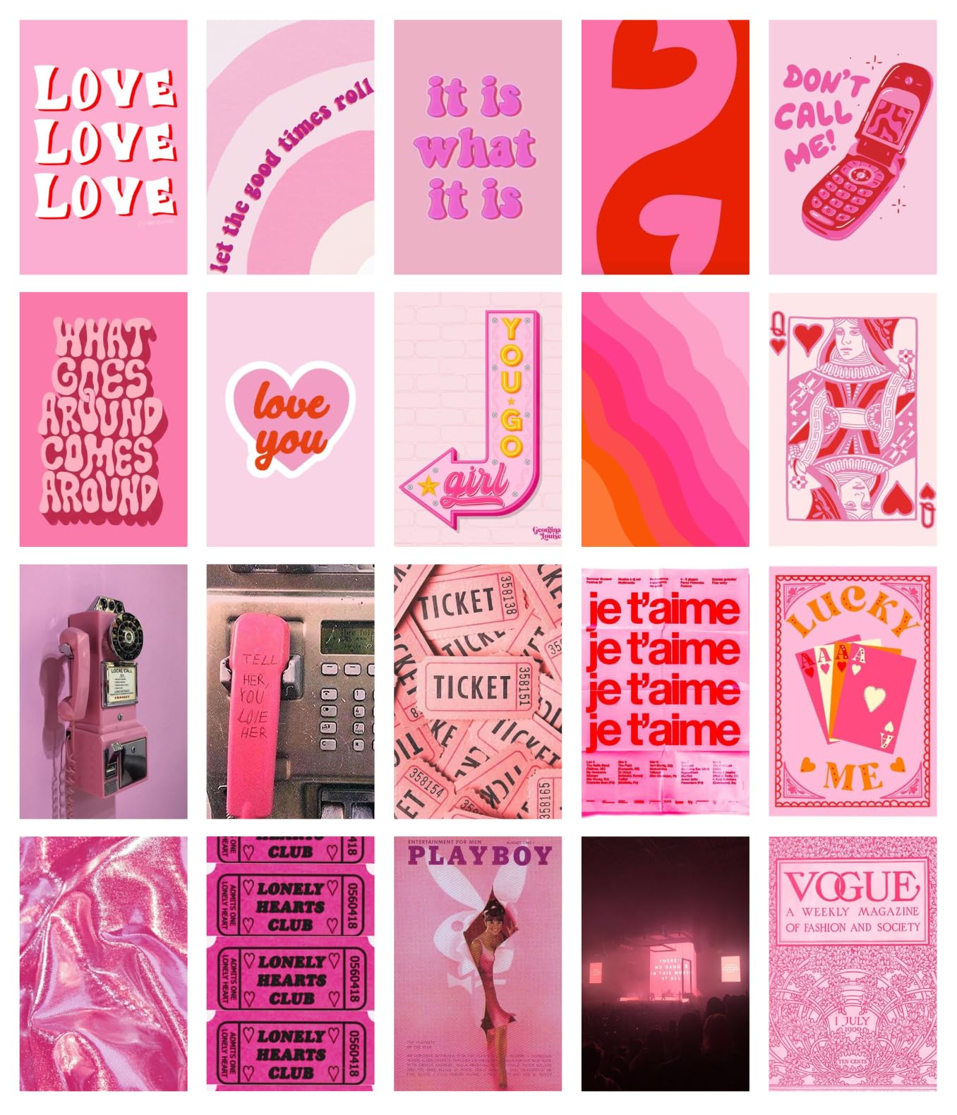 Pink Wall Posters Aesthetic, Room Decor Posters for Room Decoration ...
