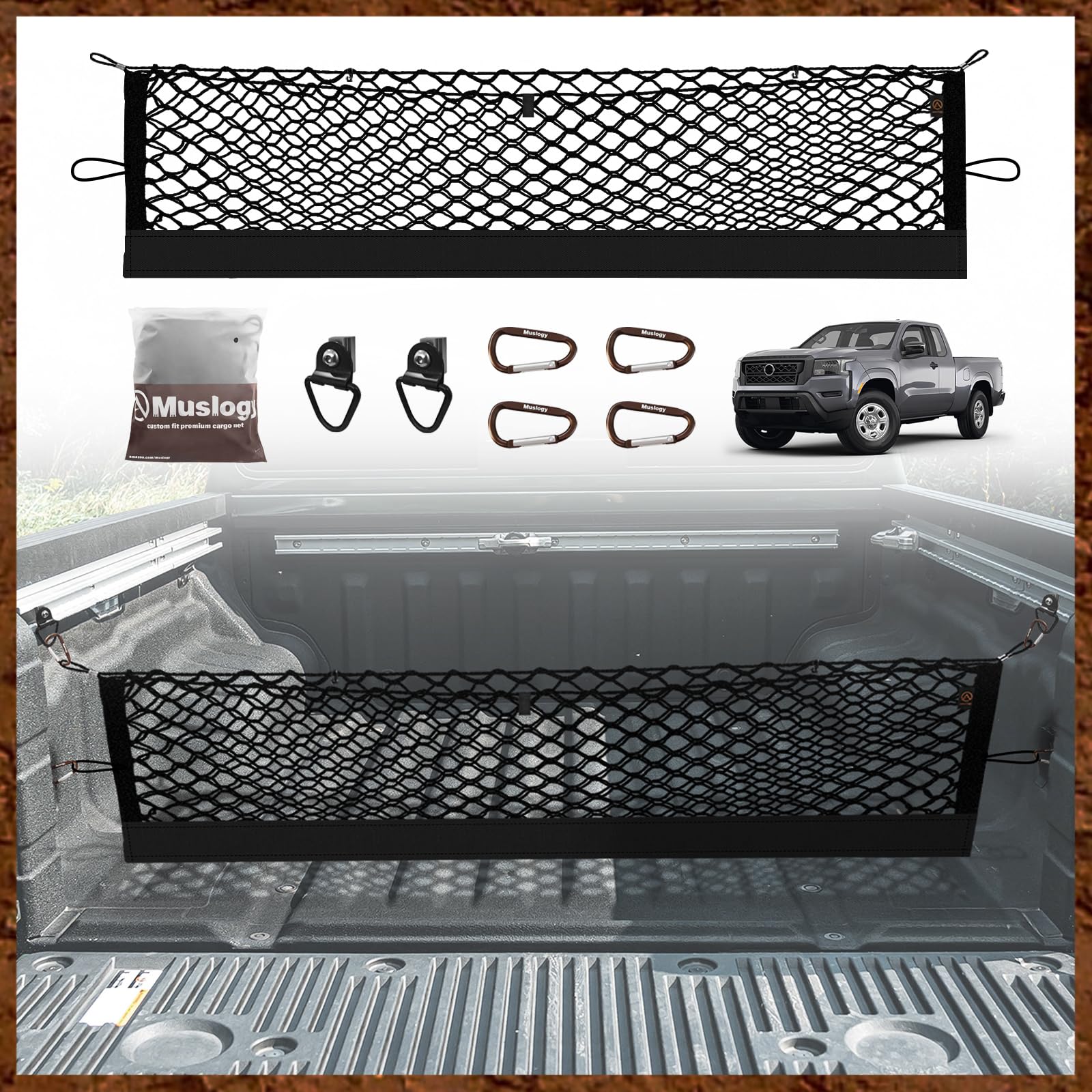 Amazon.com: Muslogy Truck Bed Cargo Net Compatible with Nissan Frontier ...