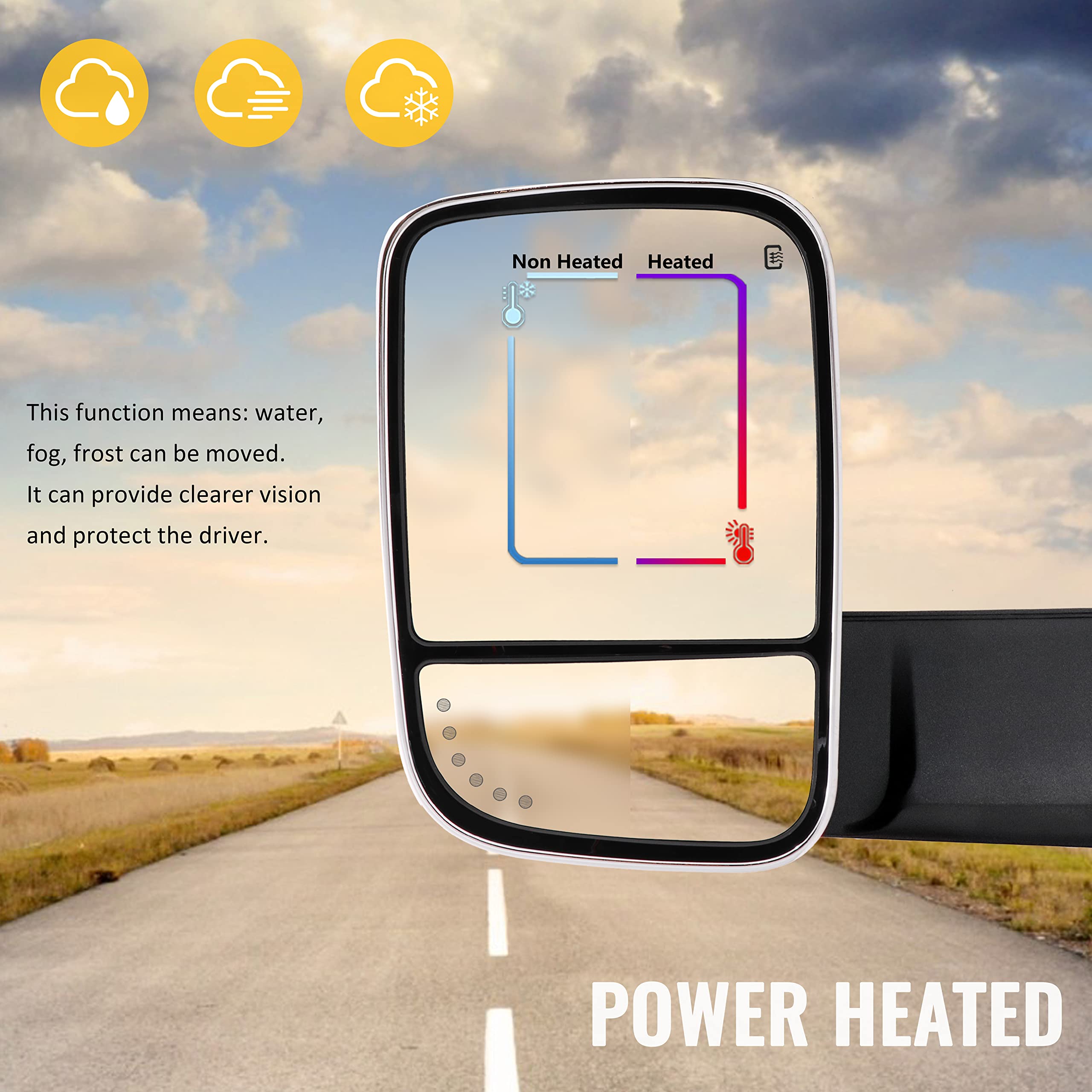 Sanooer Chrome Towing Mirrors Compatible with 2009-2018 Dodge Ram 1500 ...