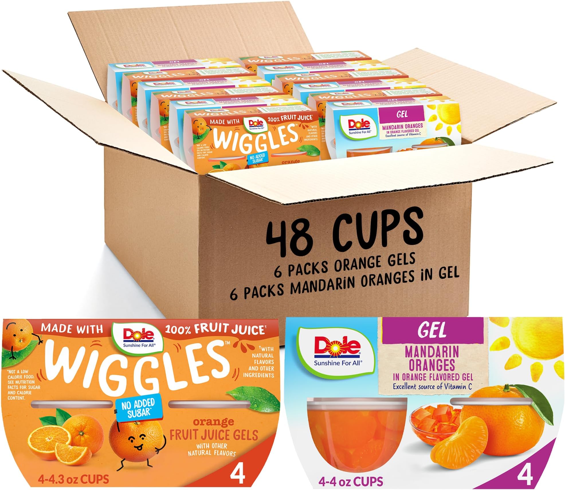 Amazon.com: Dole Fruit Bowls Mandarins in Orange Flavored Gel Snack ...