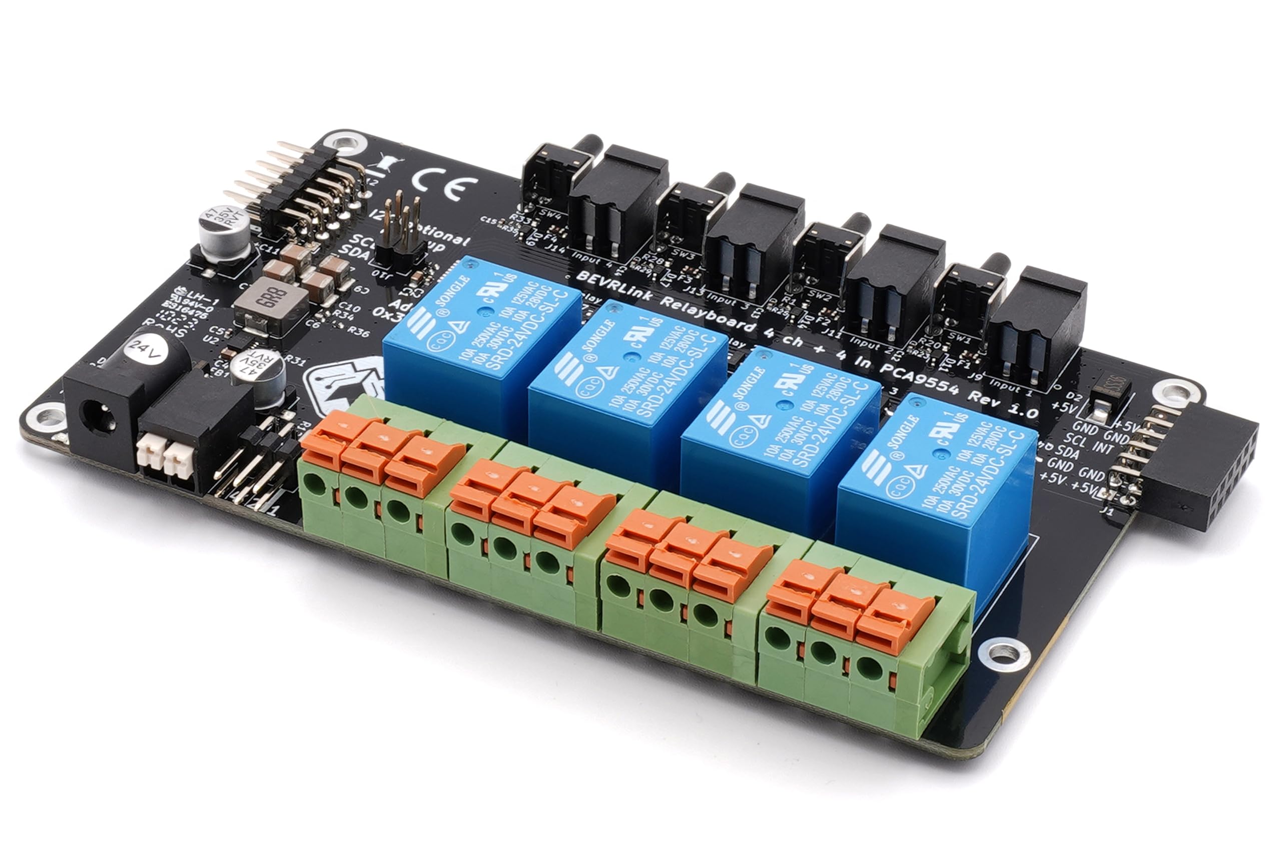 Buy BEVRLink 4 Channel Relay 4 Manual Test Buttons 24V Relay 4 CH for ...