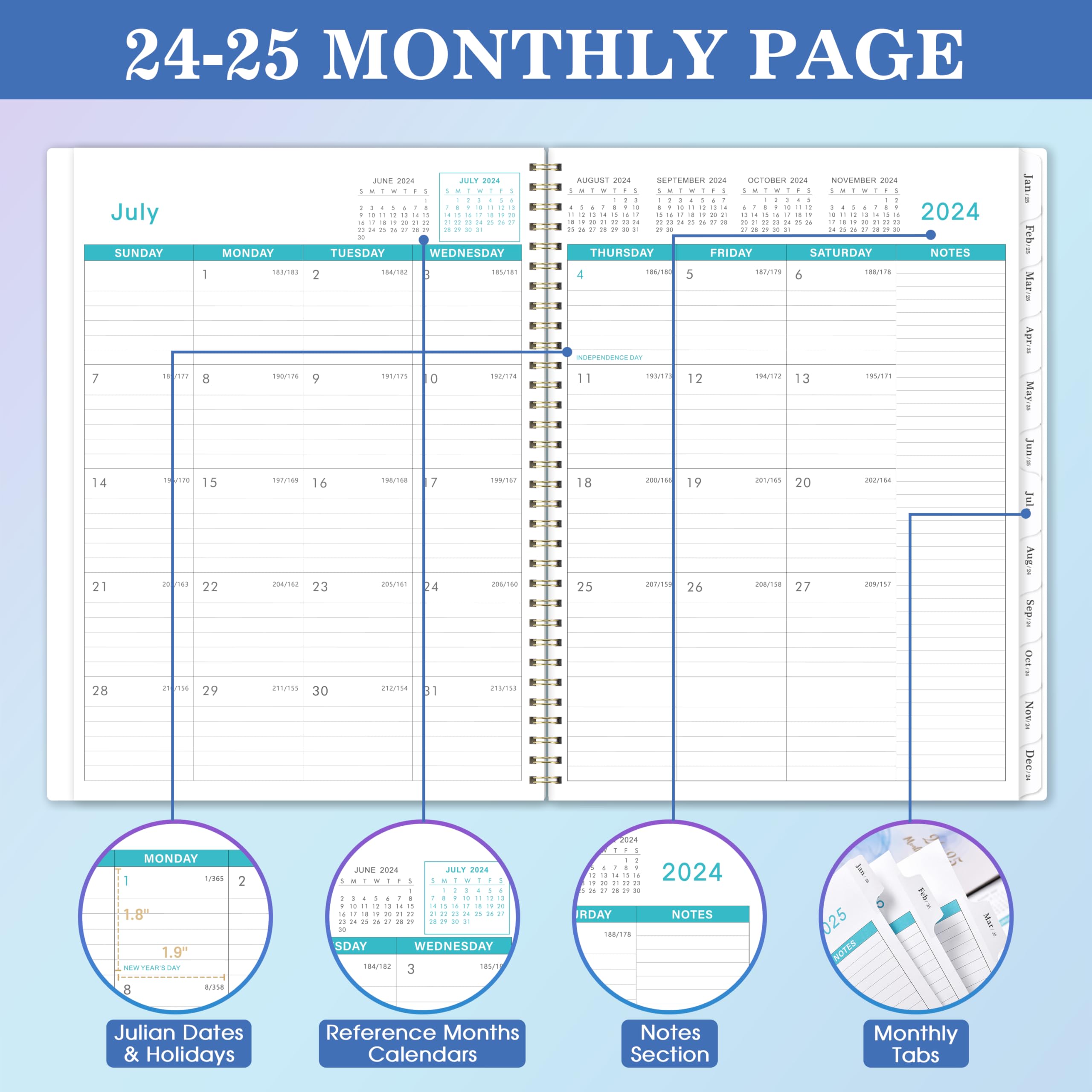 Snapklik.com : 2024-2025 Monthly Planner - Monthly Calendar 2024-2025 ...
