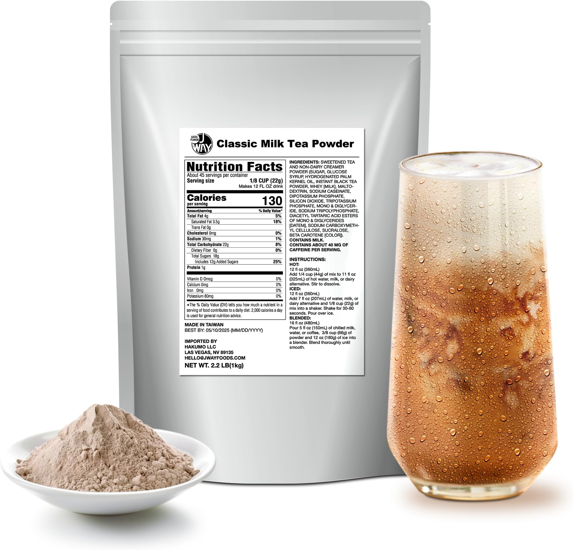 Amazon.com : TEA ZONE 1.32 lb Milk Tea Powder : Powdered Chocolate ...